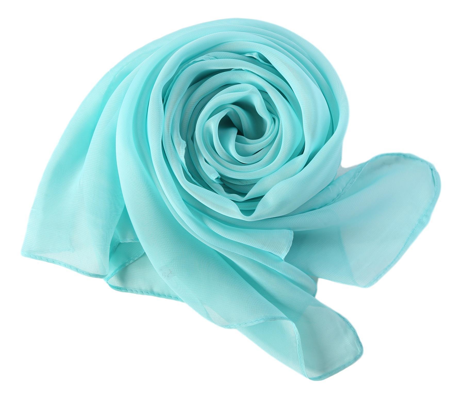 Long Chiffon Scarf Solid Blue Color CHL407 – Yangtze Store