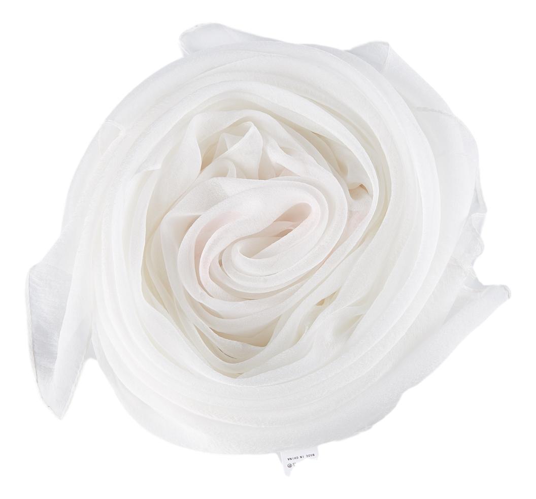 Long Silk Chiffon Scarf Solid White Color SQL201 – Yangtze Store