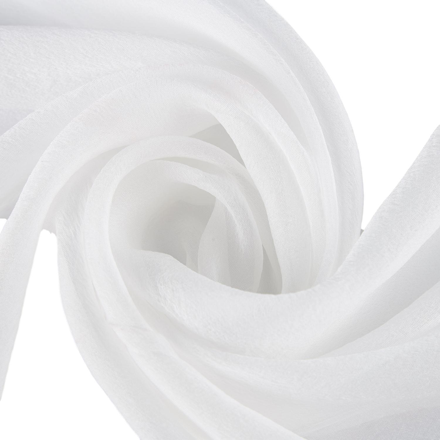 Long Silk Chiffon Scarf Solid White Color SQL201 – Yangtze Store
