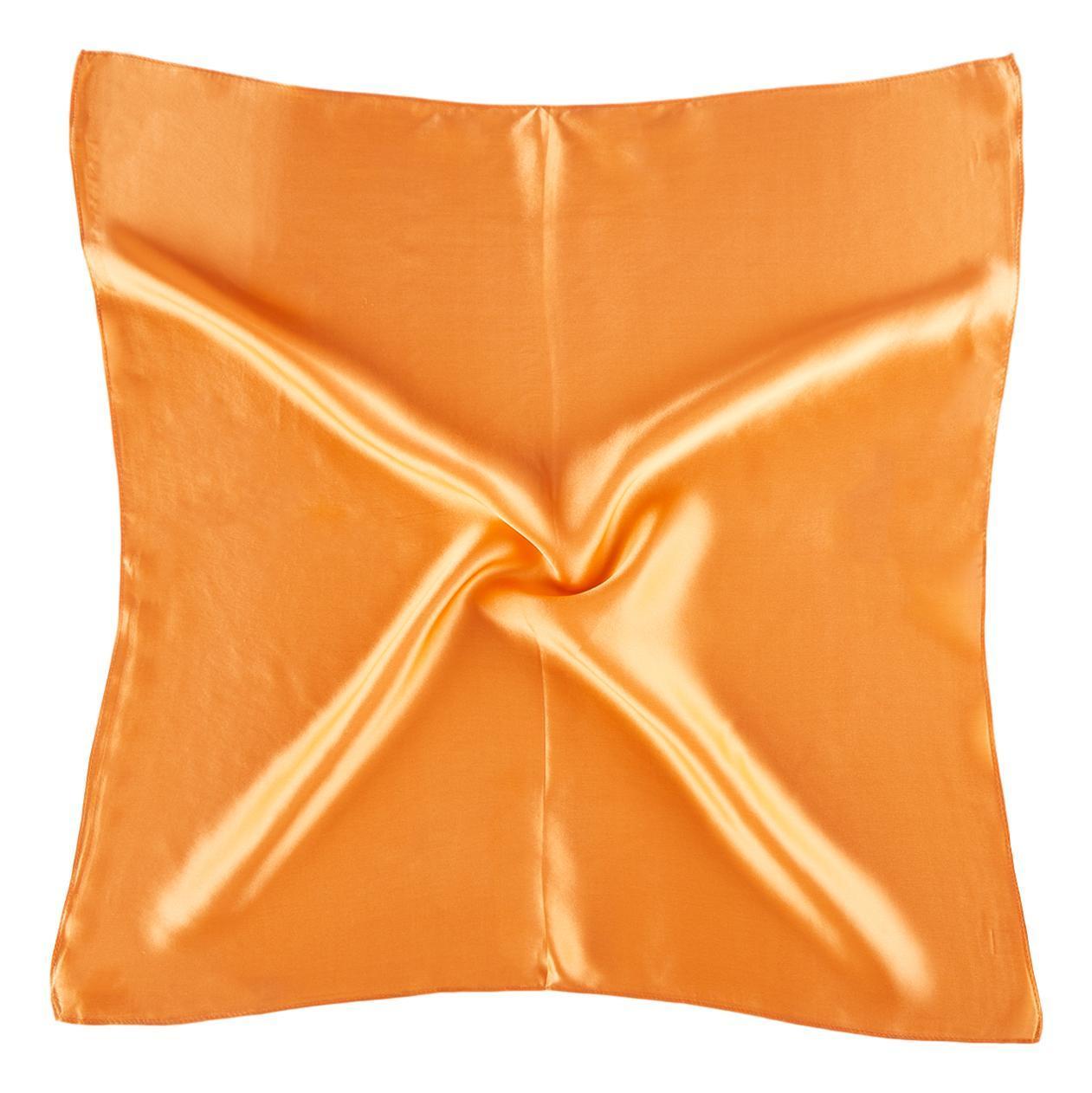 Small Square Silk Satin Scarf Plain Orange Color XFJ310 – Yangtze Store